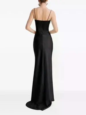 FRAMBOISE Pavia Corset-style Satin Maxi Dress