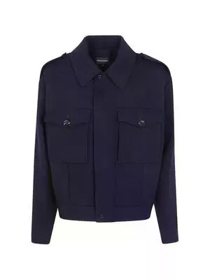 Emporio Armani Button-up Wool Jacket - Blue