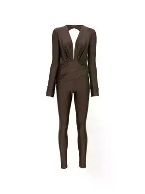 Andamane Zelda V-neck Jumpsuit With Cut-out Back - Brown