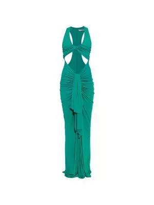 Christopher Esber Vivenda Maxi Draped Cutout Dress - Green