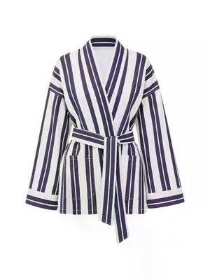 FORTE_FORTE Striped Jacket - Blue