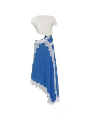 Christopher Esber Verve Lace-trim Cut-out Dress - Blue