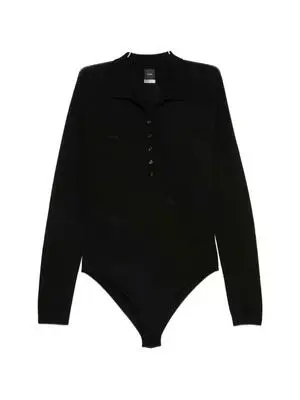 Pinko Long-sleeve Buttoned Bodysuit - Black