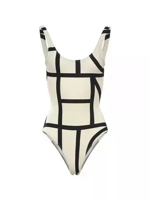 TOTEME Monogram Print One-piece Swimsuit - Neutrals