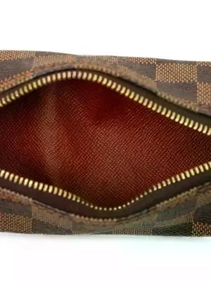 LOUIS VUITTON Damier Ebene Papillon Pochette Handbag - Brown