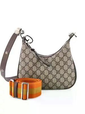 Gucci Attache Shoulder Bag Gg Coated Canvas Small Hobo Bag - Brown