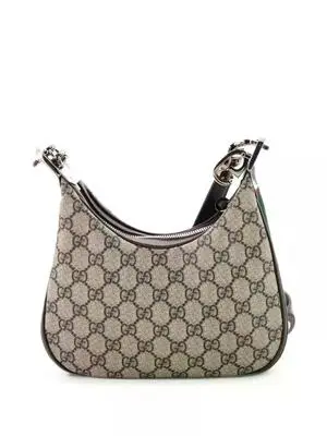 Gucci Attache Shoulder Bag Gg Coated Canvas Small Hobo Bag - Brown