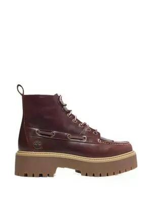 Timberland Kiltie Stone Street Platform Ankle Boots - Red