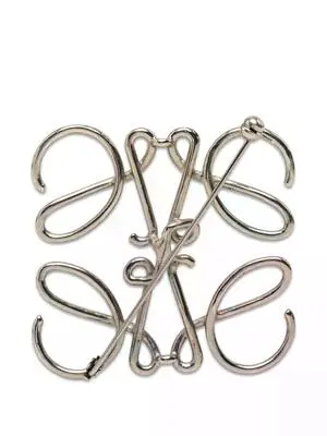 Loewe Palladium Plated Anagram Brooch