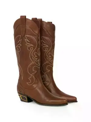 Etro Texan-style Leather Boots - Brown
