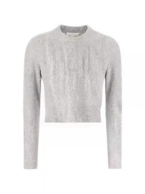 Malo Ribbed-knit Cropped Sweater - Grey