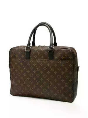 LOUIS VUITTON Monogram Macassar Soft Briefcase Business Bag