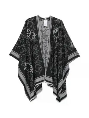 Pinko Croazia Monogram-pattern Cape - Black