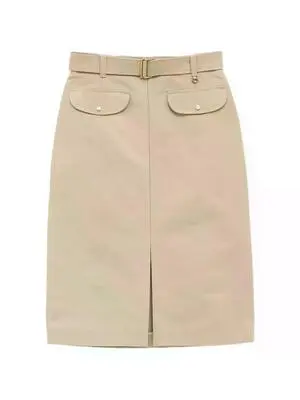 Moncler Belted Flap-pocket Midi Skirt