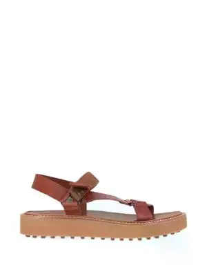 TOD'S Touch-strap Gommino-sole Sandals - Brown