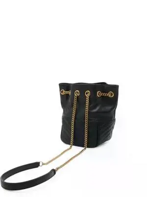 Saint Laurent 2013-2026 Mini Chevron Lambskin Joe Bucket Bag - Black