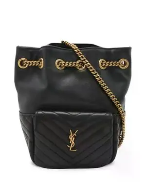 Saint Laurent Mini Chevron Lambskin Bucket Bag