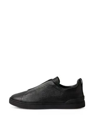 Zegna Leather Triple Stitch™ Sneakers - Black