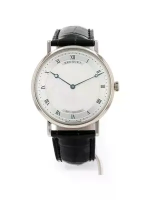 BREGUET Classique 38mm Watch With -tone Dial And Leather Strap - Silver