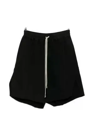 Rick Owens Drawstring Zip-detail Cotton Shorts - Black