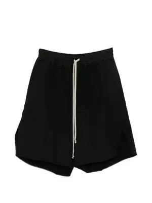 Rick Owens Drawstring Zip-detail Cotton Shorts