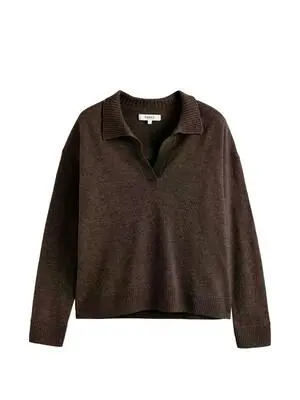 Chinti & Parker Basics Collared Drop-shoulder Sweater - Brown