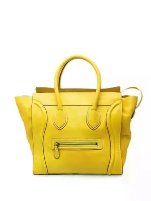 Celine 2011 Micro Leather Luggage Tote Bag - Yellow