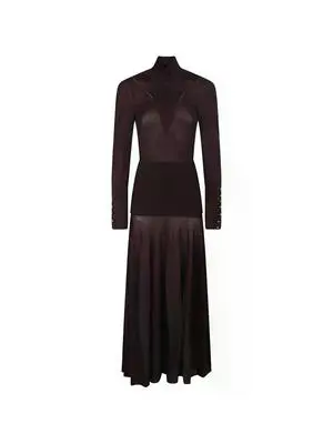 Rabanne Button-cuff Knitted Midi Dress