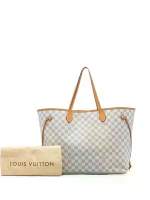 LOUIS VUITTON 2011 Damier Azur Neverfull Gm Tote Bag - White