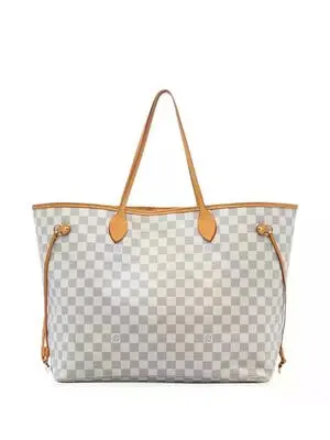 LOUIS VUITTON 2011 Damier Azur Neverfull Gm Tote Bag - White