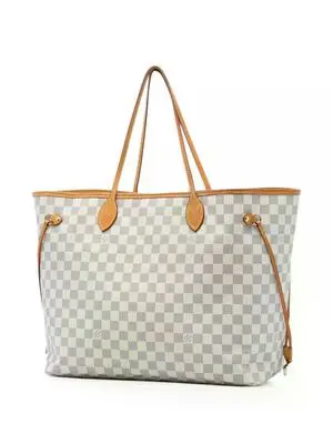 LOUIS VUITTON 2011 Damier Azur Neverfull Gm Tote Bag - White