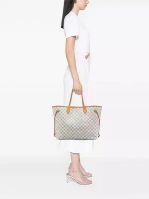 LOUIS VUITTON Damier Azur Neverfull Gm Tote Bag - White
