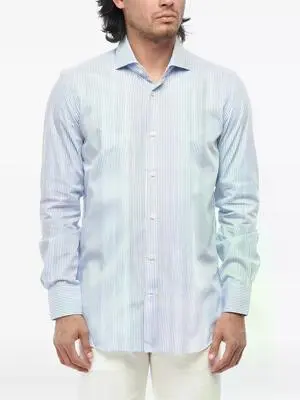 COLAMARINO Striped French-collar Shirt - White