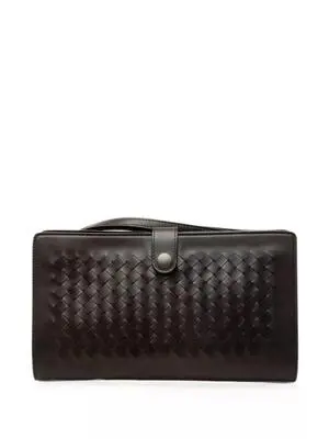 Bottega Veneta 2012-2026 Nappa Intrecciato Clutch Bag - Brown