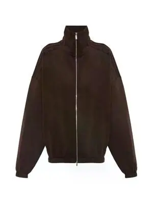Adidas Zip-up Stand-up Collar Sweatshirt - Brown