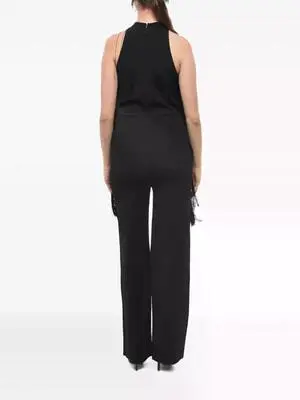 Stella McCartney Sleeveless Wide Leg Jumpsuit With Fringe Trim