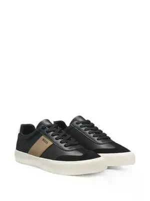 BOSS Leather-trimmed Faux Leather Trainers