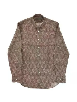 Corneliani French-collar Silk Shirt - Brown