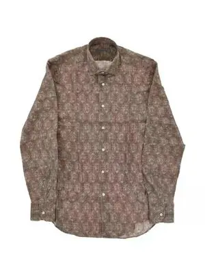 Corneliani Patterned Silk Shirt - Brown