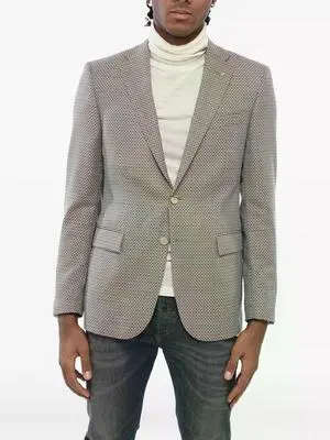 Corneliani Geometric-pattern Single-breasted Blazer - Brown
