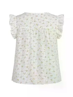 THE LITTLE PROJECT Polly Ruffled Broderie-anglaise Top - White
