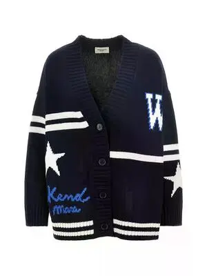 Max Mara Star Motif Intarsia Knit Cardigan