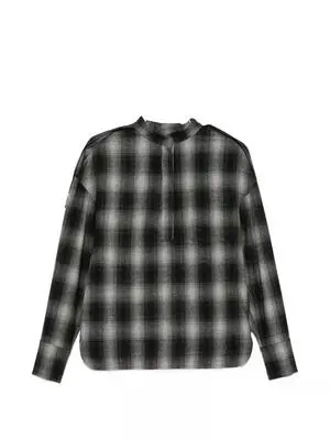 IRO PARIS Natte Checked Top - Grey