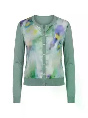 IN BED WITH YOU Abstract-print Button-up Cardigan - Green