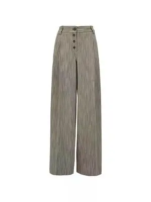 Paul Smith Herringbone Wide-leg Pleated Trousers - Grey