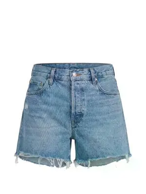 FRAME Raw-cut Mini Denim Shorts - Blue