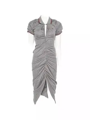 VIVIENNE WESTWOOD Pulling Ruched Asymmetric Midi Dress - Grey