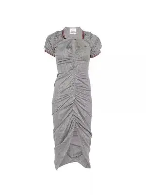 VIVIENNE WESTWOOD Ruched Asymmetric Midi Dress - Grey