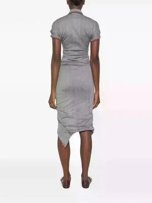 VIVIENNE WESTWOOD Ruched Asymmetric Midi Dress - Grey