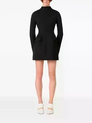 Sportmax Long Sleeve Mini Dress With Zip Fastening - Black